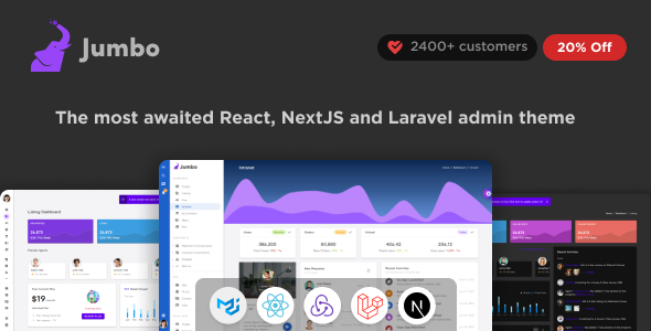 Descargar: Jumbo - Plantilla React Admin con Material-UI - Recurso Wordpress