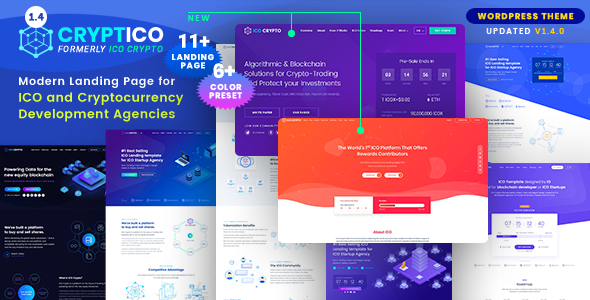 Descargar: Cryptico - ICO Crypto Landing & Cryptocurrency WordPress Theme - Recurso Wordpress