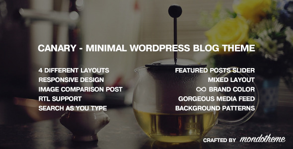 Descargar: Canary - Tema minimalista para blog de WordPress - Recurso Wordpress