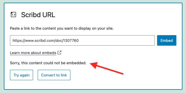 ¿Cómo usar el bloque de inserción de Scribd WordPress? - Recurso Wordpress