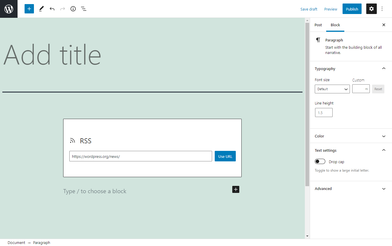 Cómo usar el bloque RSS de WordPress - Recurso Wordpress