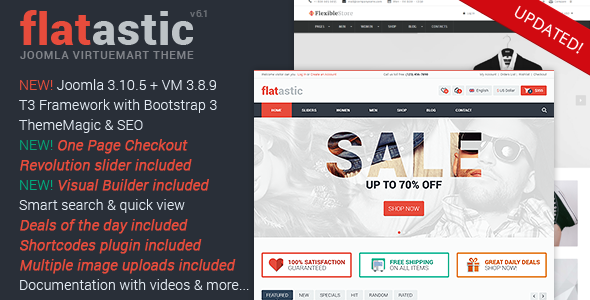 Descargar: Flatastic Responsive Multipropósito VirtueMart Theme - Recurso Wordpress