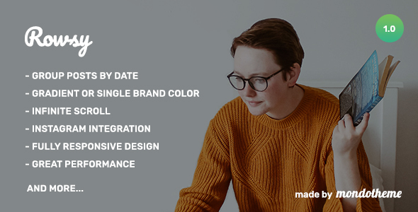 Descargar: Rowsy - Tema de blog de WordPress - Recurso Wordpress