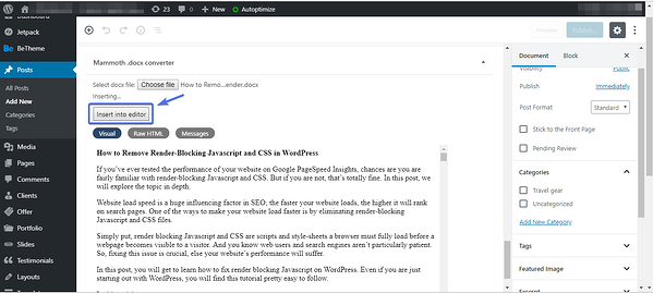 Cómo importar artículos de Google Docs a WordPress - Recurso Wordpress