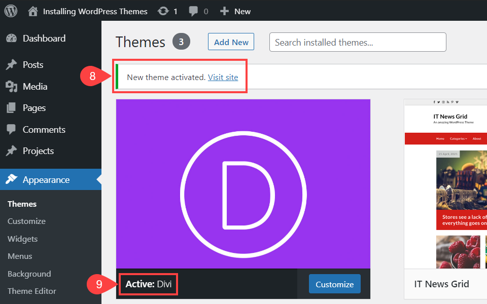 Cómo instalar un tema de WordPress (3 métodos) - Recurso Wordpress