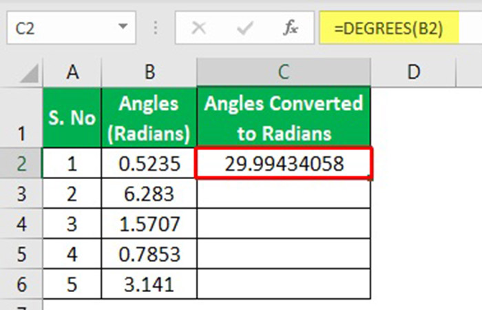 Función De Grados En Excel. Qué Es, Cómo Usarla Y 3 Ejemplos - Recurso ...