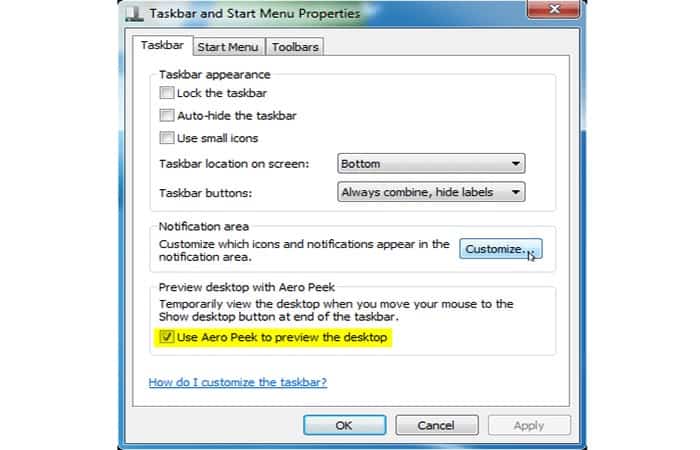 Activar Y Desactivar Aero Peek En Windows - Recurso Wordpress