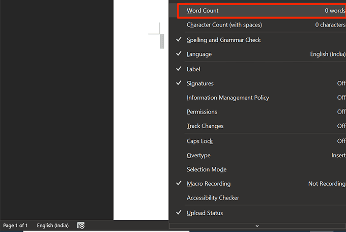 Cómo mostrar el recuento de palabras en Microsoft Word - Recurso Wordpress