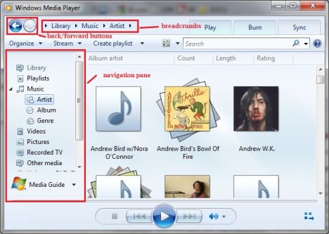 Menús y vistas de Windows Media Player 12 explicados - Recurso Wordpress