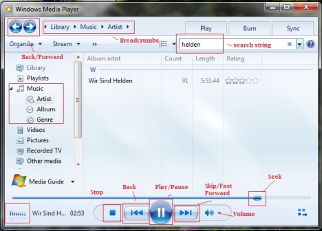 Menús y vistas de Windows Media Player 12 explicados - Recurso Wordpress
