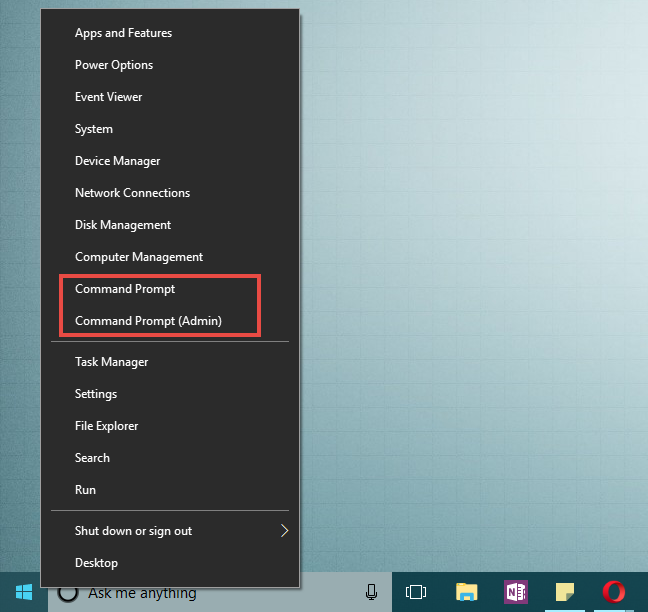 Agregue el Panel de control y el Símbolo del sistema al menú de WinX ...