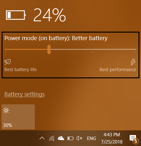 Use el control deslizante de energía de Windows 10 para ahorrar batería ...