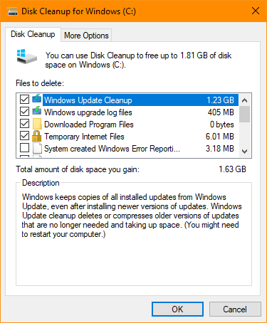 Cómo liberar espacio desperdiciado con Disk Cleanup, en Windows ...