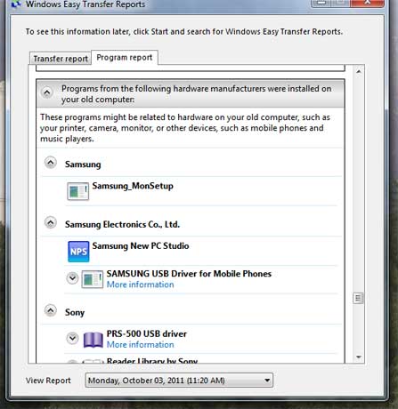 Cómo trabajar con los informes de Windows Easy Transfer - Recurso Wordpress