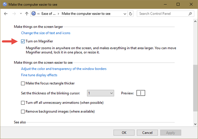 Cómo usar la Lupa para acercar, en una PC con Windows - Recurso Wordpress