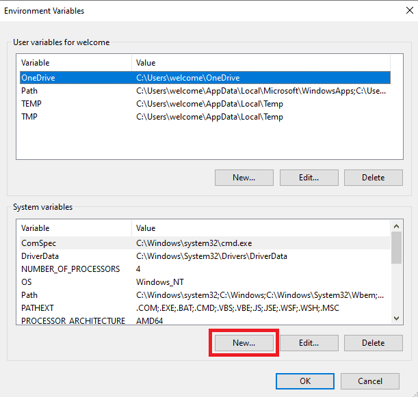 Arreglar el sistema no pudo encontrar la opción de entorno que se ...
