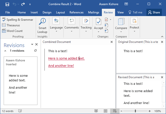 Cómo usar Comparar y Combinar Documentos en Word - Recurso Wordpress