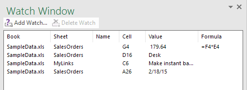 Use la ventana de observación de Excel para monitorear celdas ...