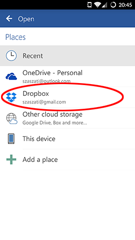 Cómo vincular su cuenta de Dropbox con las aplicaciones de Android de Microsoft Office - Recurso ...