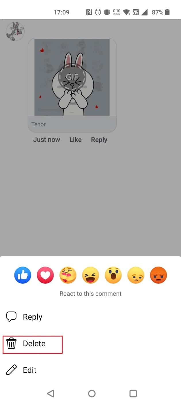 Cómo eliminar un GIF en un comentario de Facebook - Recurso Wordpress