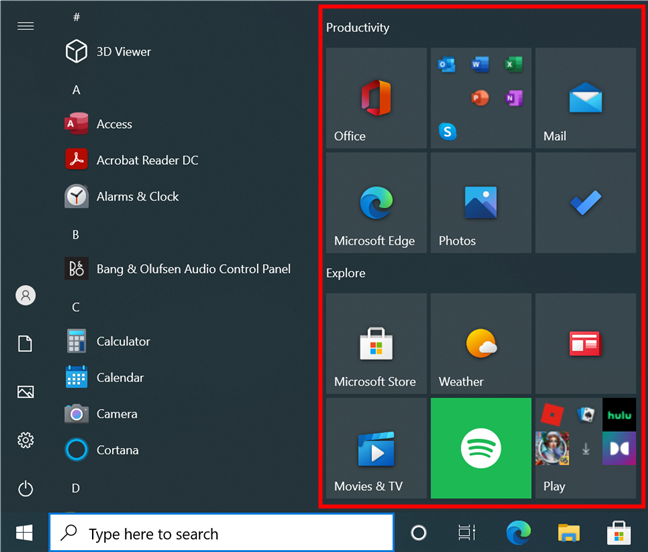10 formas de organizar y cambiar el menú Inicio de Windows 10 - Recurso ...