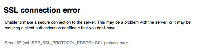 Solucionar error 107 (net :: ERR_SSL_PROTOCOL_ERROR) - Recurso Wordpress