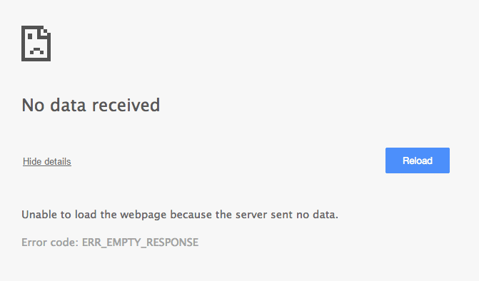 Solucionar ERR_EMPTY_RESPONSE Error de Google Chrome - Recurso Wordpress