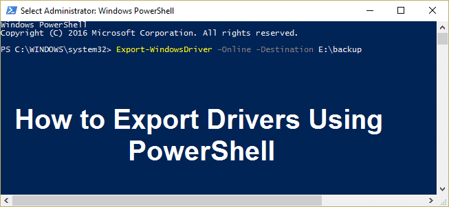 Cómo exportar controladores usando PowerShell - Recurso Wordpress