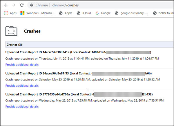 No permita que Google Crash Reports le envíe información personal ...