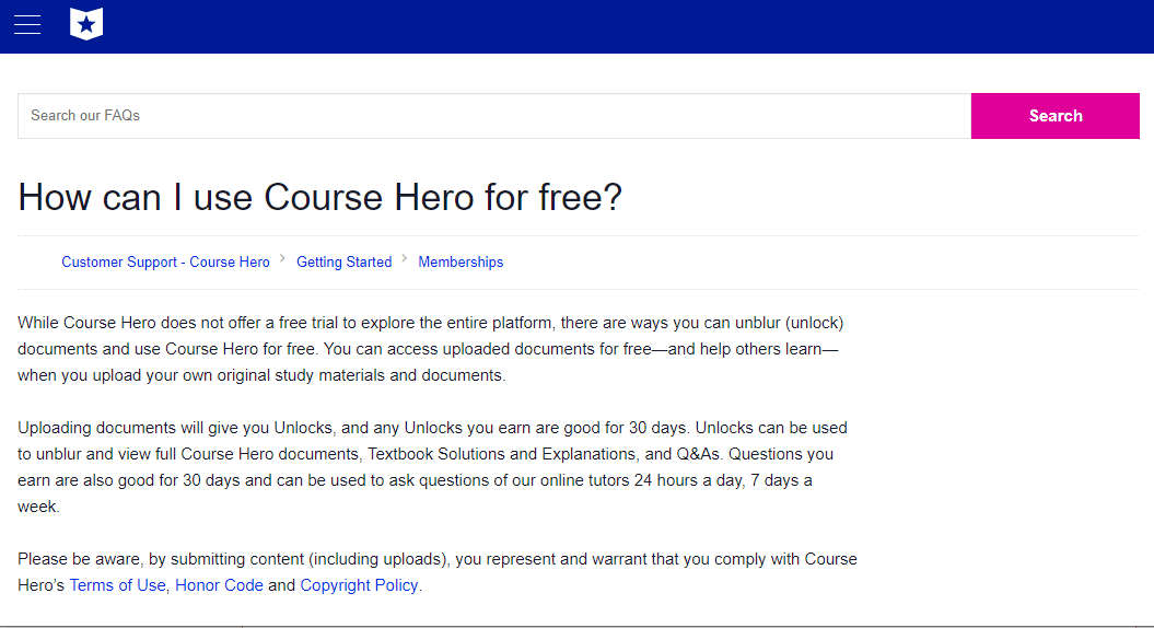 Cómo obtener una membresía de prueba gratuita de Course Hero - Recurso ...