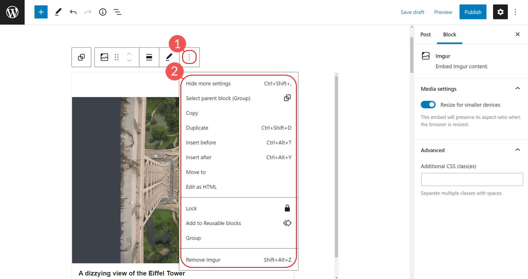 ¿Cómo usar el bloque de inserción de Imgur WordPress? - Recurso Wordpress