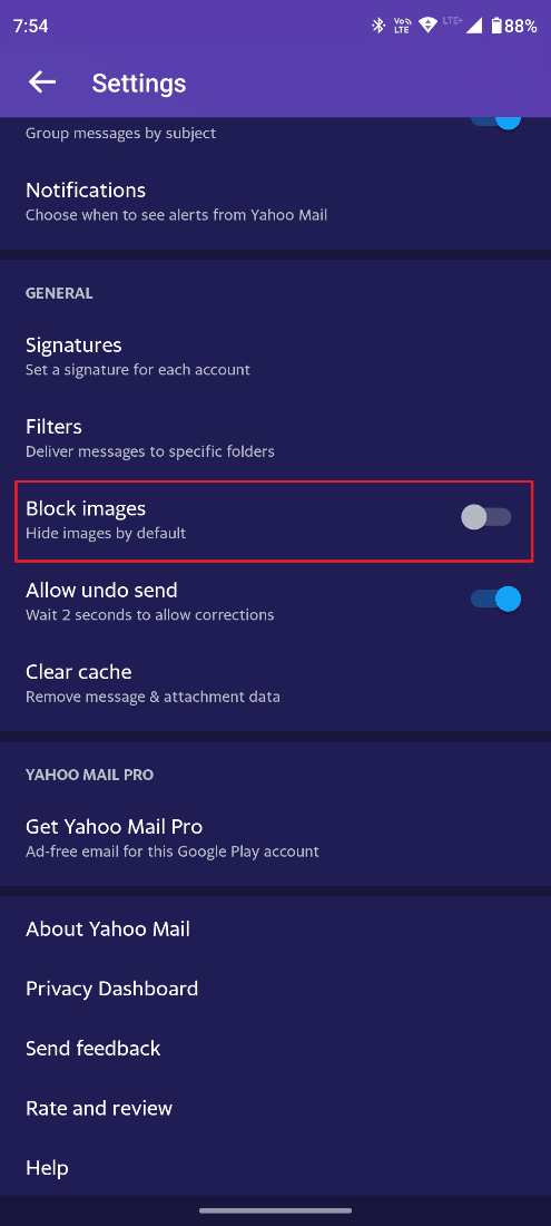 Cómo habilitar o deshabilitar imágenes en Yahoo Mail - Recurso Wordpress