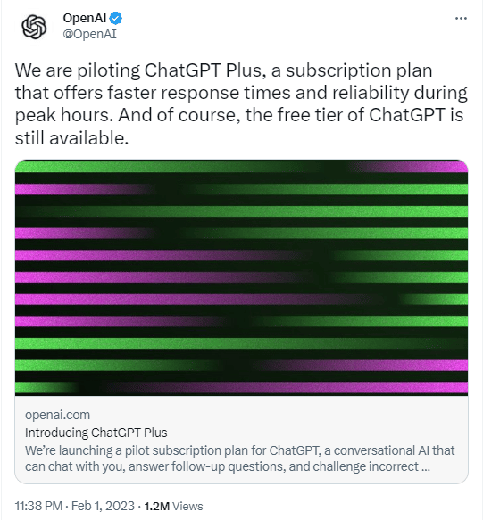 OpenAI lanza ChatGPT Plus - TechCult - Recurso Wordpress