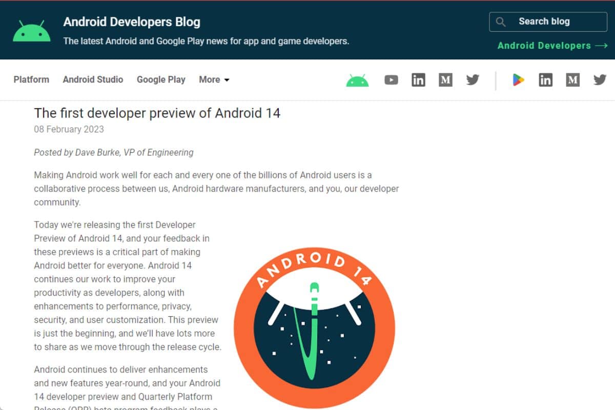 Google lanza la vista previa para desarrolladores de Android 14 - Recurso Wordpress