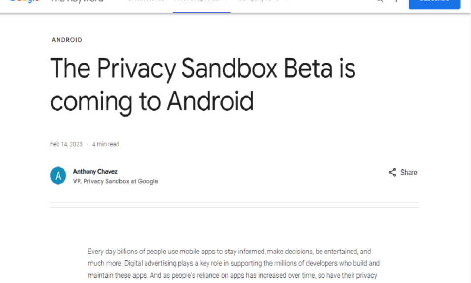Google lanza Privacy Sandbox Beta en dispositivos Android 13 - Recurso Wordpress
