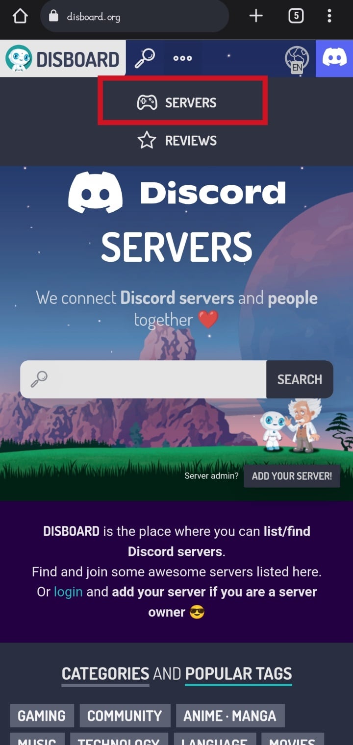 Cómo buscar en la aplicación móvil Discord - Recurso Wordpress