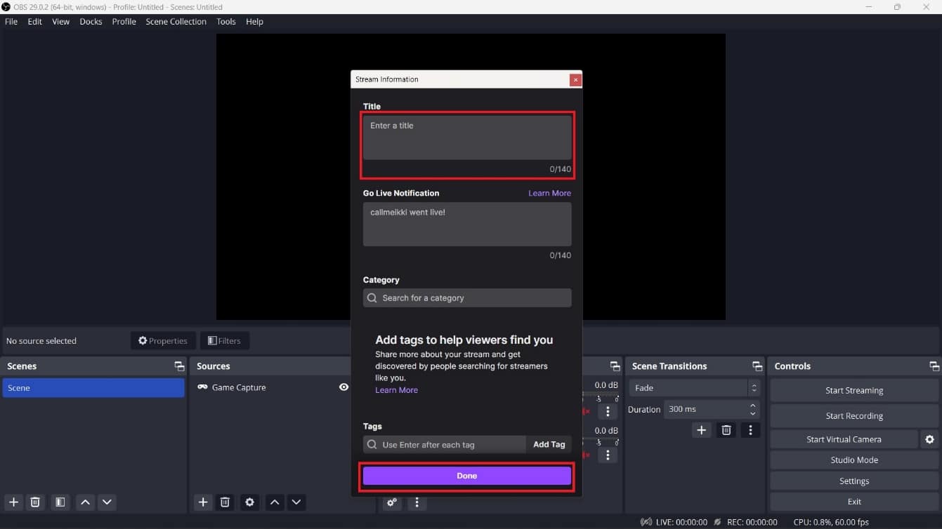 Cómo cambiar el título de la transmisión en Twitch - Recurso Wordpress