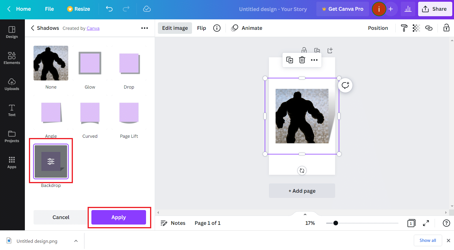 Cómo crear un efecto de sombra en Canva - Recurso Wordpress
