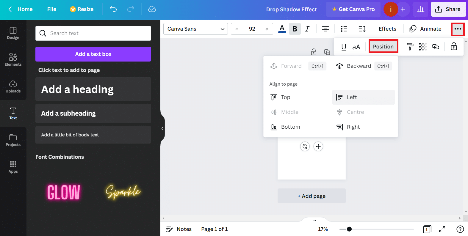 Cómo crear un efecto de sombra en Canva - Recurso Wordpress