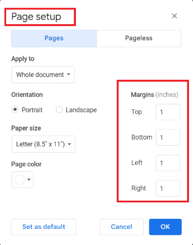 ¿Cuáles son los márgenes predeterminados en Google Docs? - Recurso ...