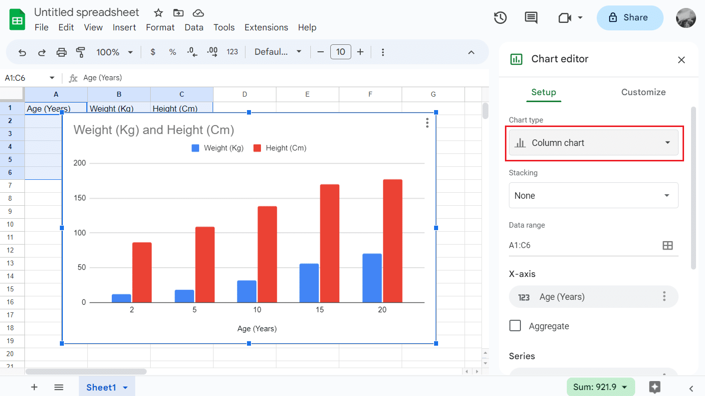 Cómo crear un gráfico en Google Sheets - Recurso Wordpress