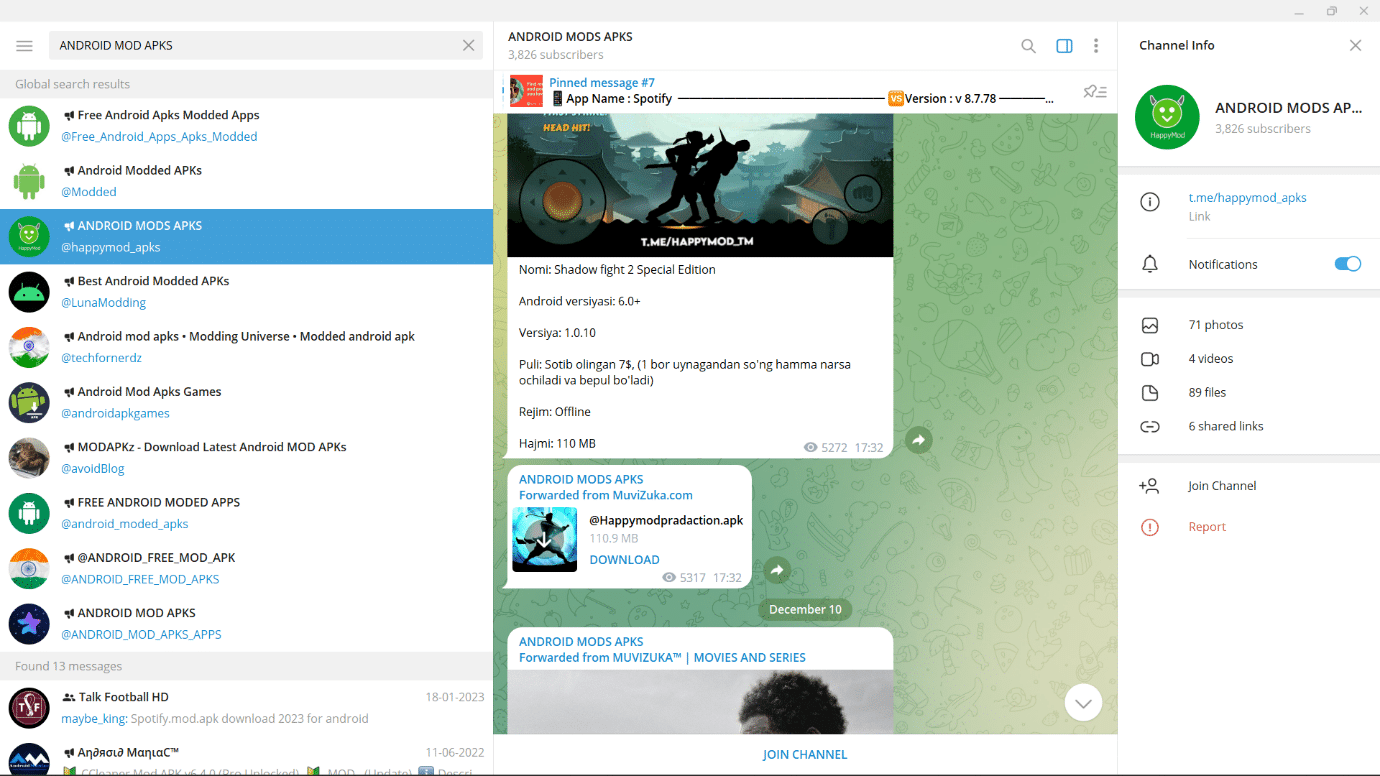 11 mejores canales de Telegram para Mod APK - Recurso Wordpress